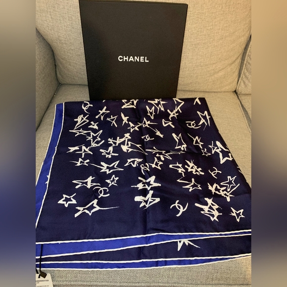 CHANEL | Accessories | Chanel Silk Square Scarf | Poshmark